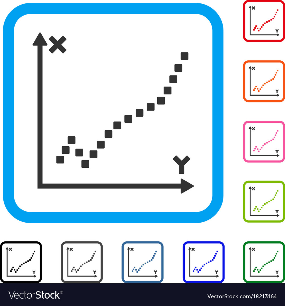 Function plot framed icon Royalty Free Vector Image