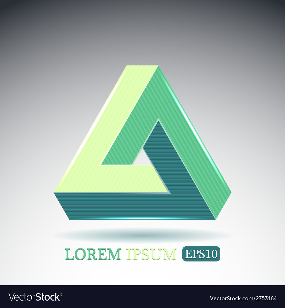Impossible triangle Royalty Free Vector Image - VectorStock