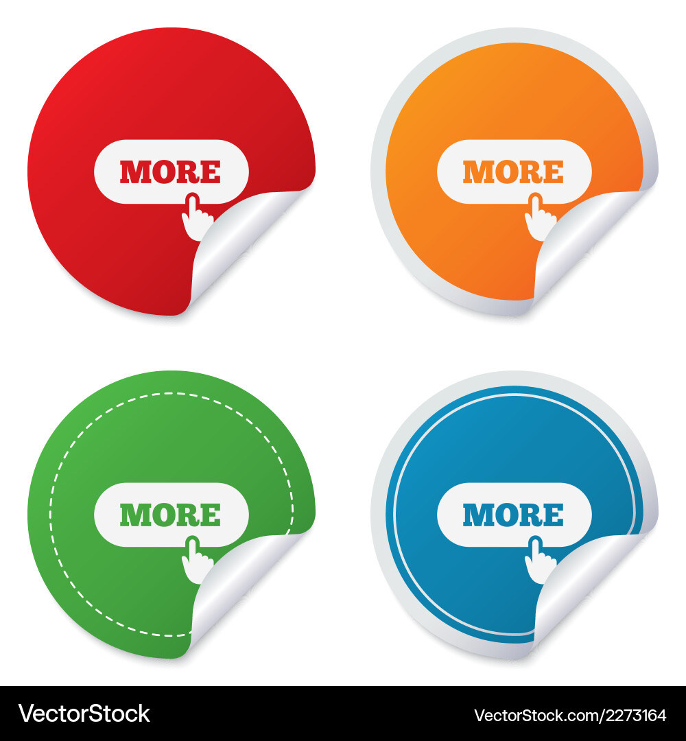 More with hand pointer icon details symbol Vector Image