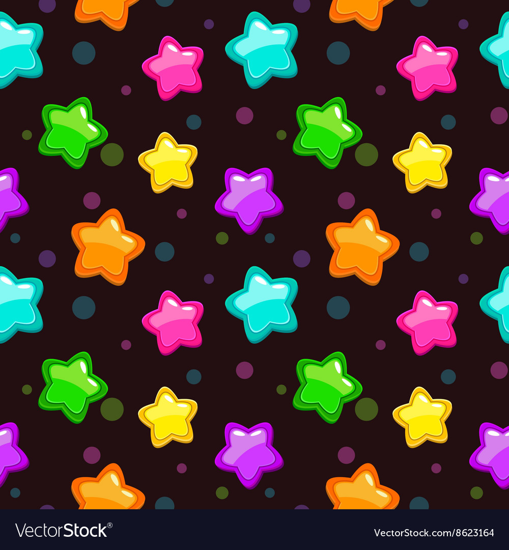 Seamless Pattern With Colorful Bright Stars Vector Image
