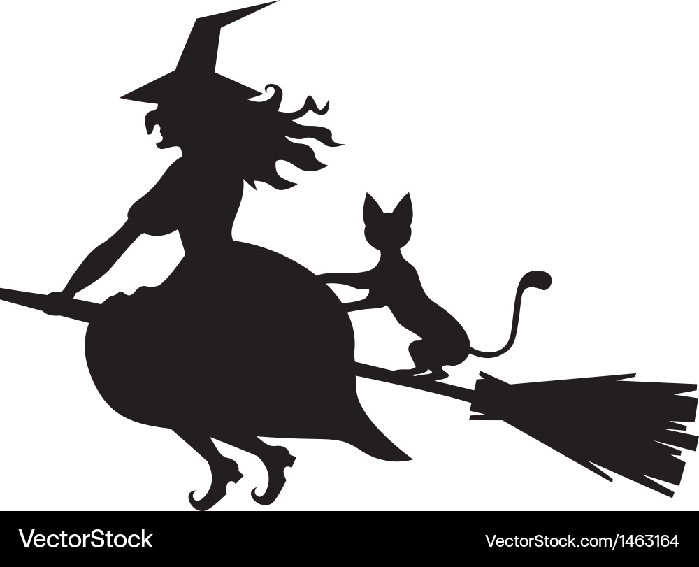 Witch and cat Royalty Free Vector Image - VectorStock