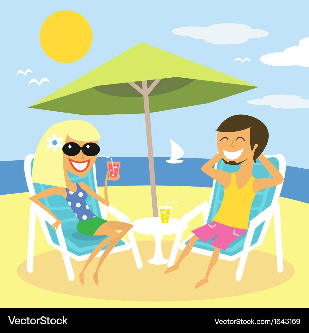 Beach summer vacation Royalty Free Vector Image