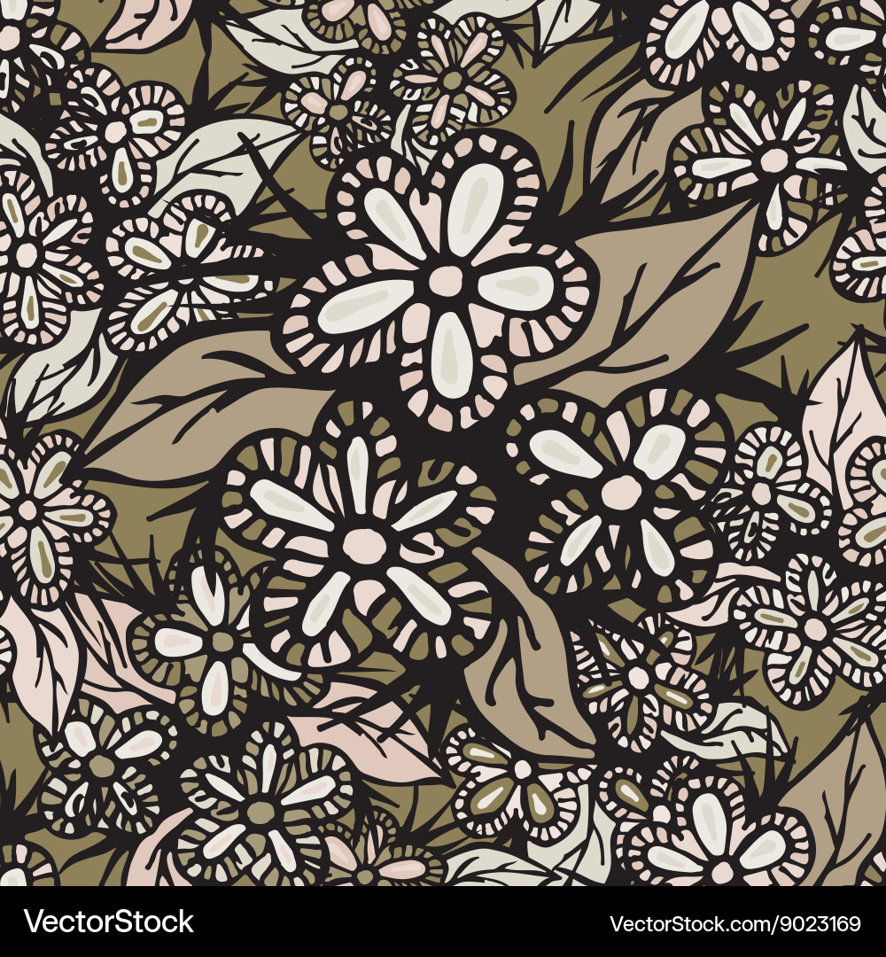Boho style hand drawn seamless pattern Royalty Free Vector