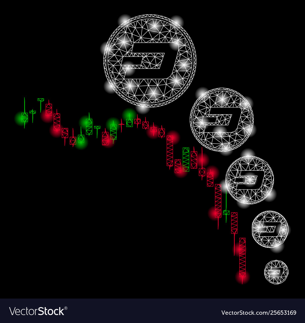 Bright mesh wire frame candlestick chart dashcoin Vector Image Bright mesh wire frame candlestick chart dashcoin Vector Image