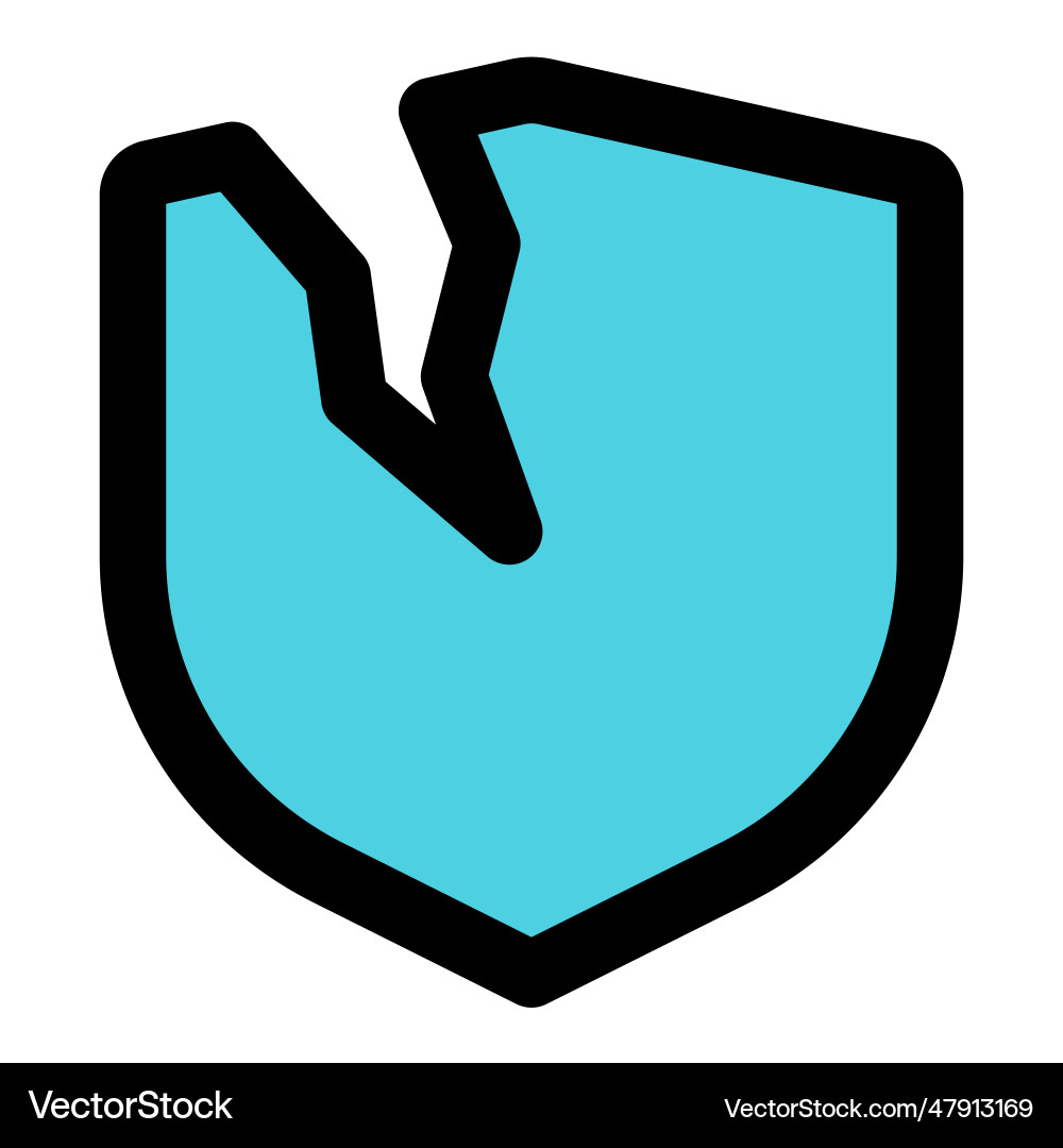 Destroyed shield and attack of privacy Royalty Free Vector