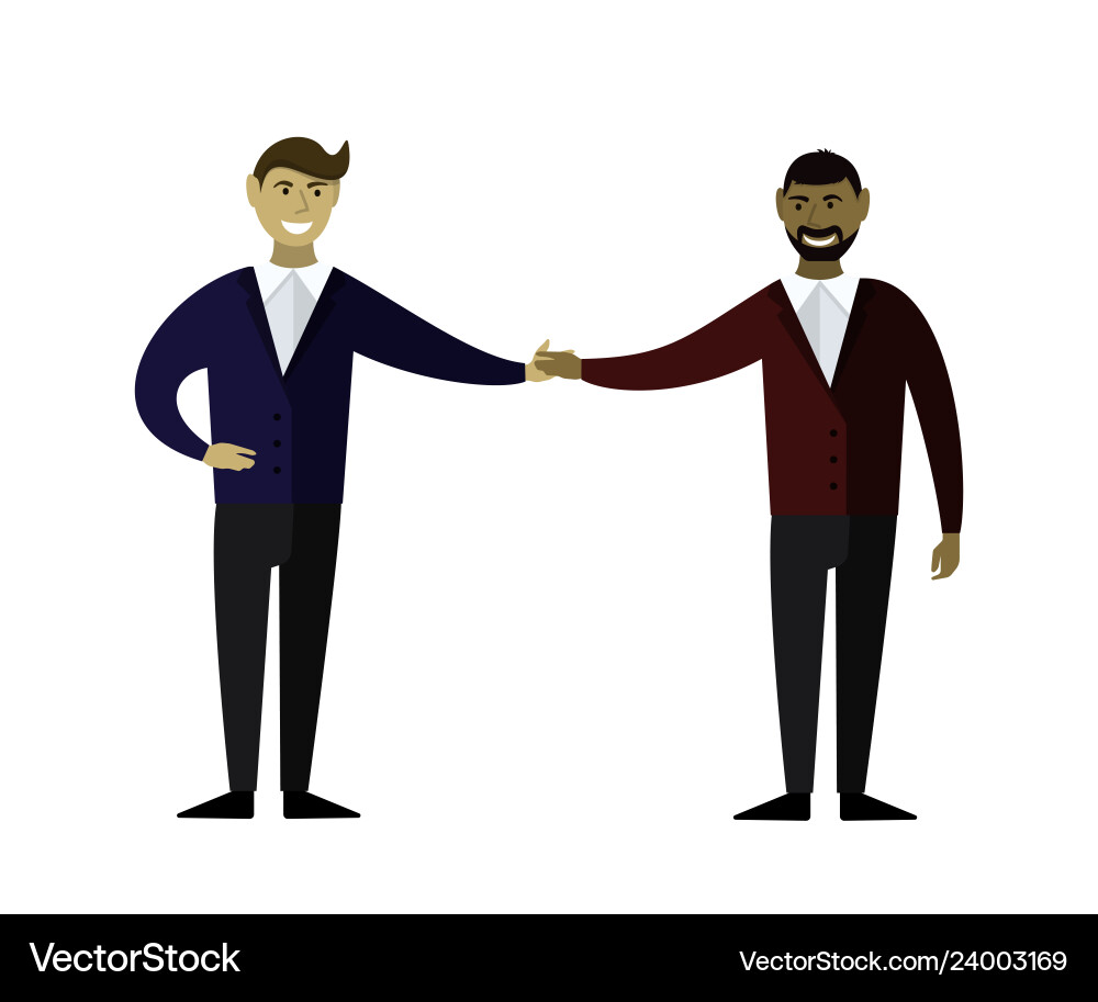 Men greet Royalty Free Vector Image - VectorStock