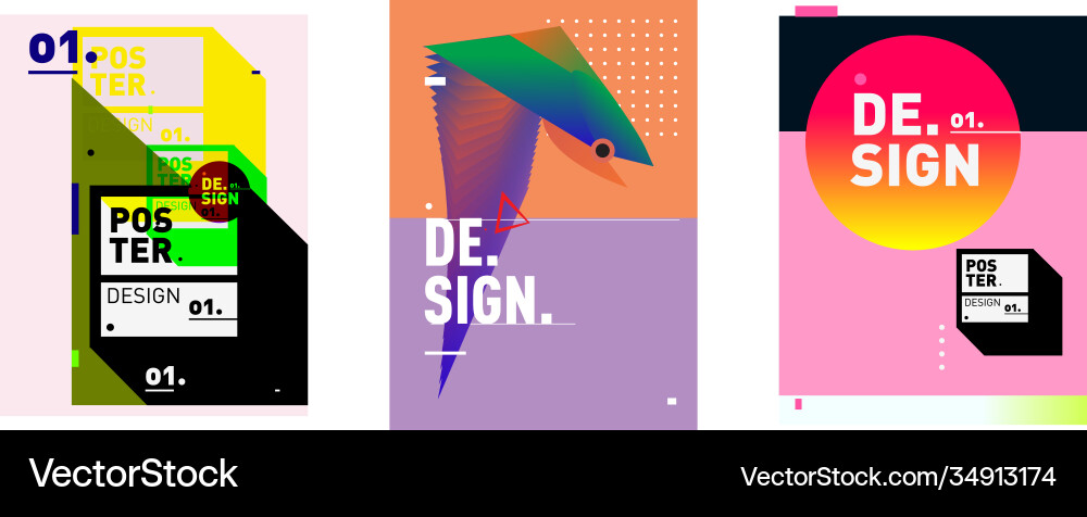 Colorful trendy abstract design template Vector Image