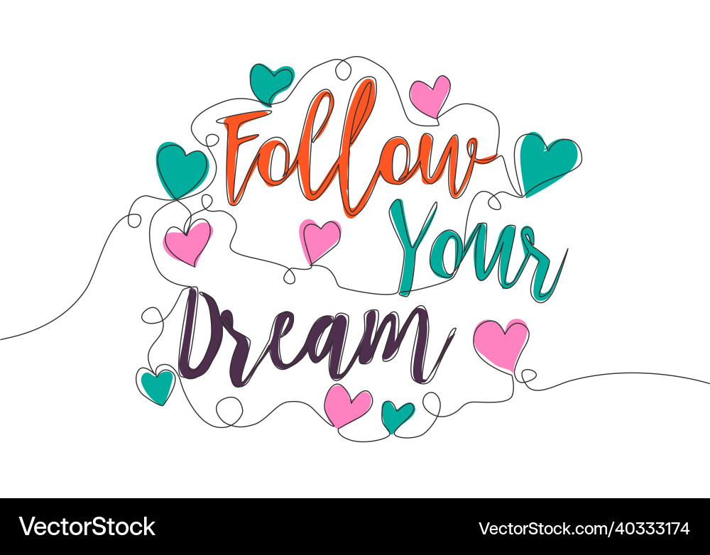 One continuous line drawing of motivational Vector Image
