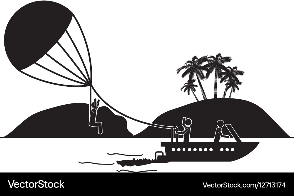 Parasailing extreme sport Royalty Free Vector Image