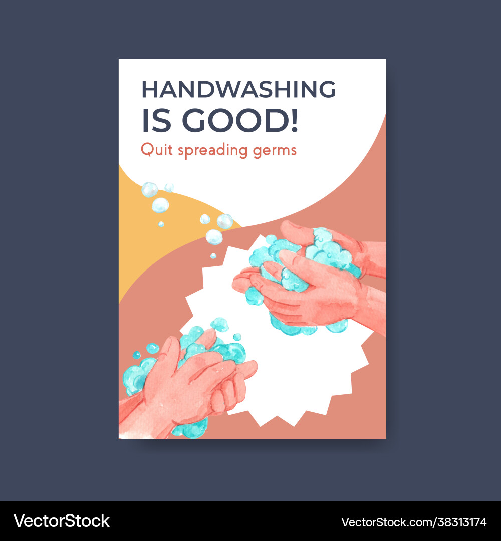 Poster template with global handwashing day Vector Image
