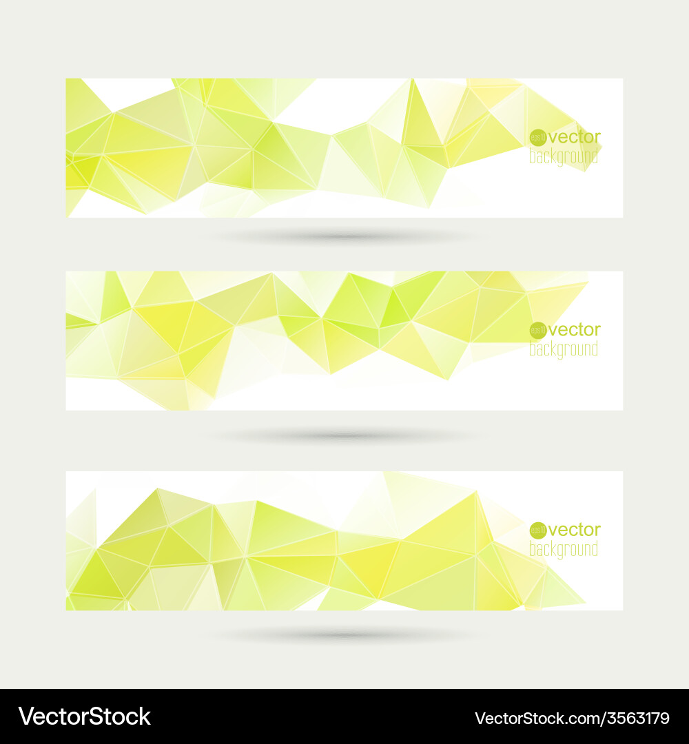 Set of banners with triangles and polygon mesh Vector Image