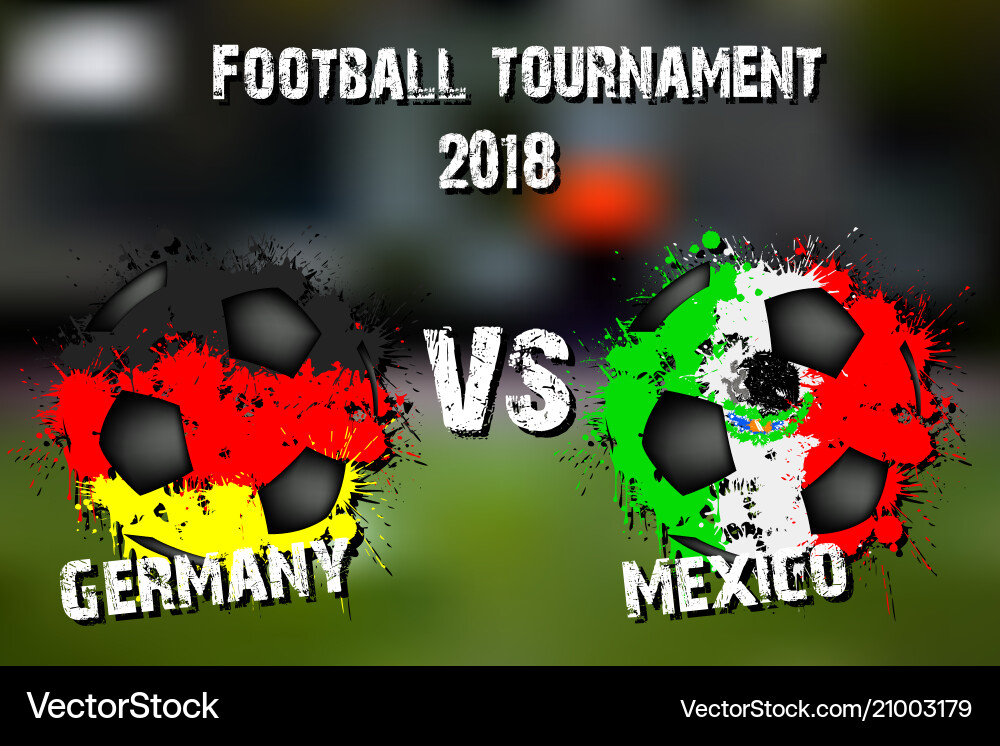 Soccer game germany vs mexico Royalty Free Vector Image