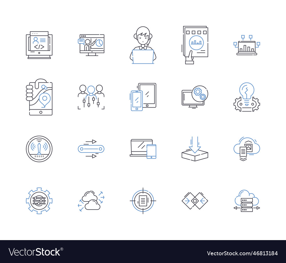 Cyber security line icons collection firewalls Vector Image Cyber security line icons collection firewalls Vector Image