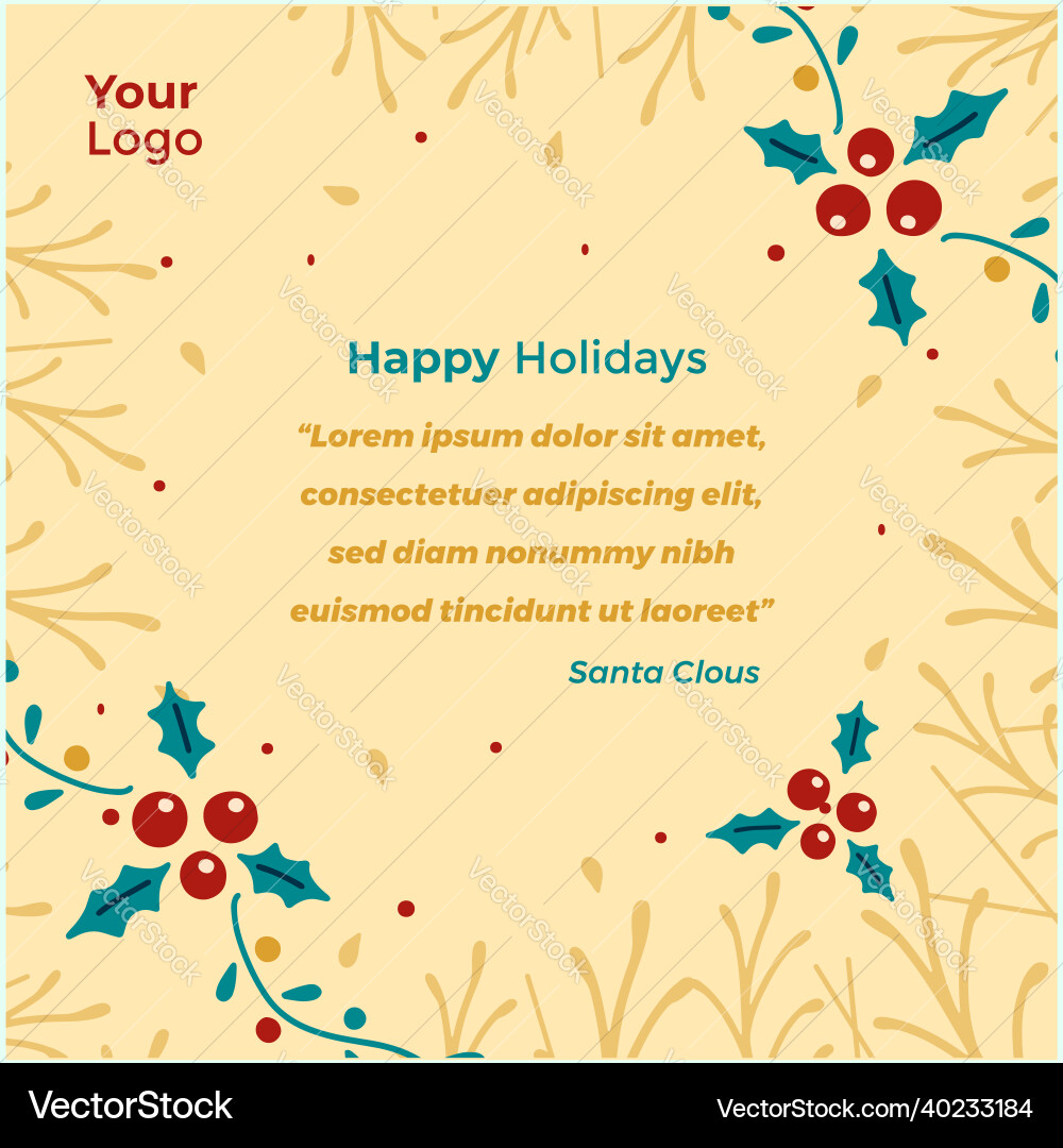 Hand drawn merry christmas flat design Royalty Free Vector