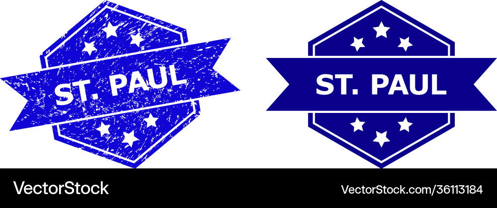 Hexagon st paul stamp with unclean style Vector Image