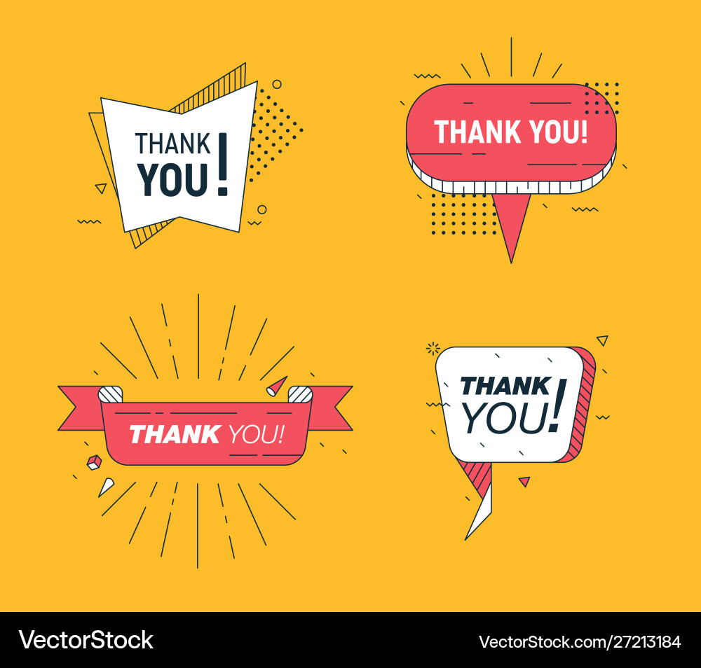 Set banners speech bubbles with typography Vector Image