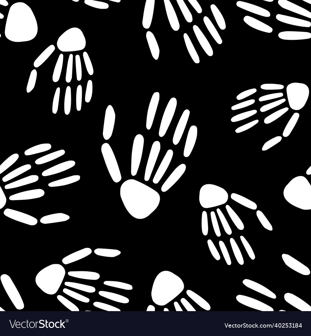 Skeleton hand seamless pattern bones pattern Vector Image