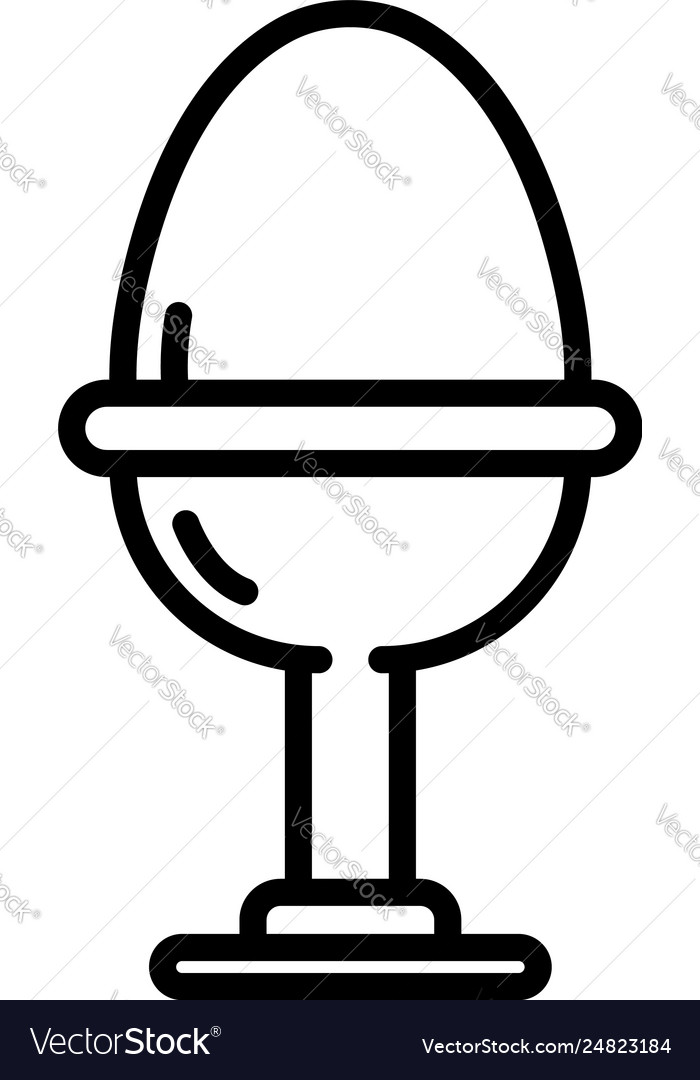 Solid boiled egg on stand icon outline style Vector Image
