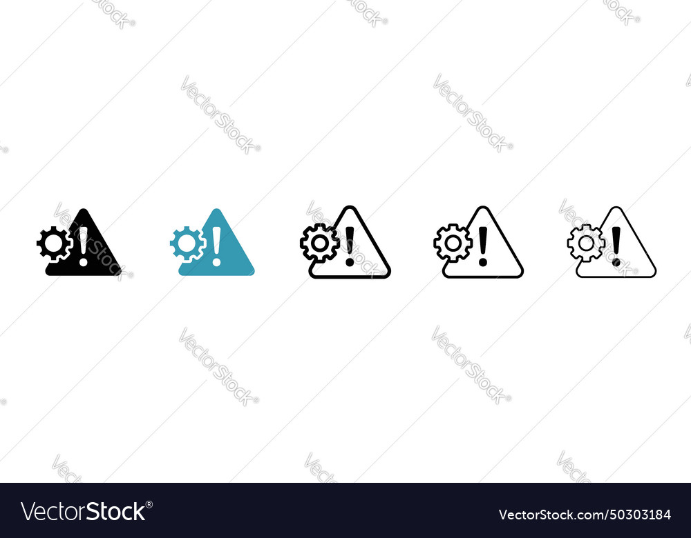 System error icon settechnical failure warning Vector Image