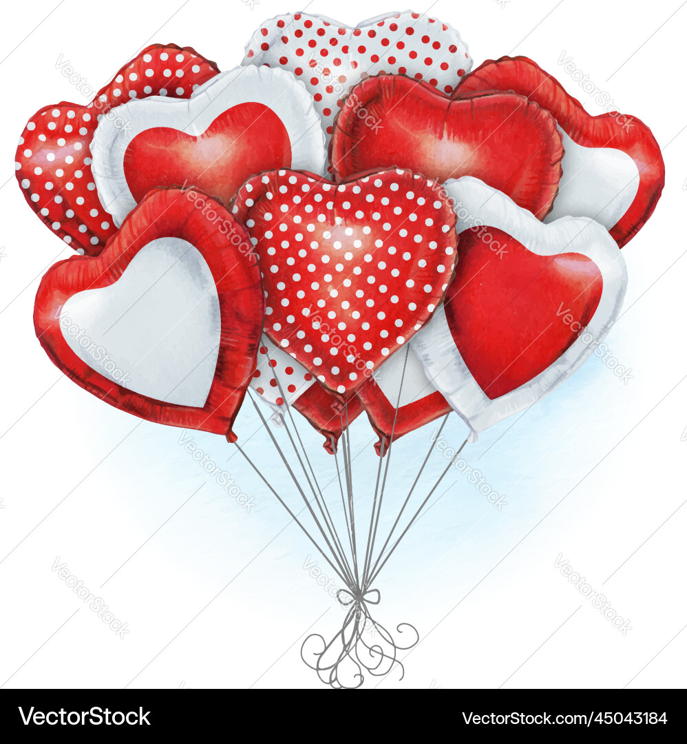 Watercolor hand drawn heart shaped realistic Vector Image