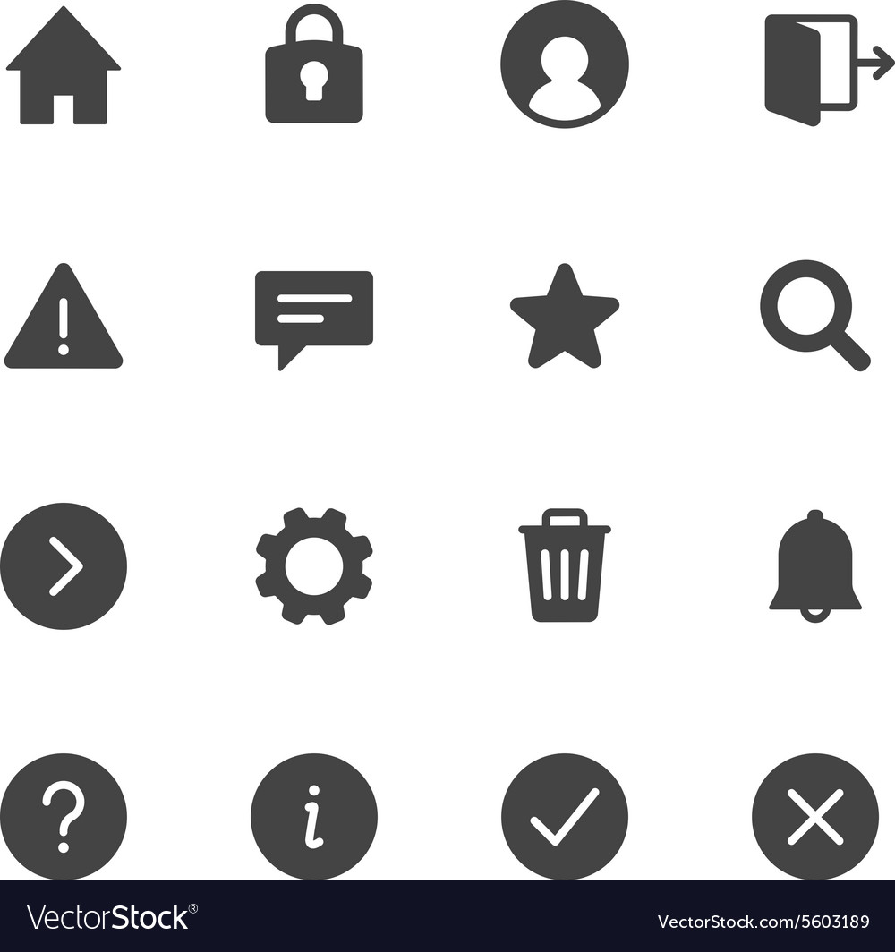Basic interface icons Royalty Free Vector Image