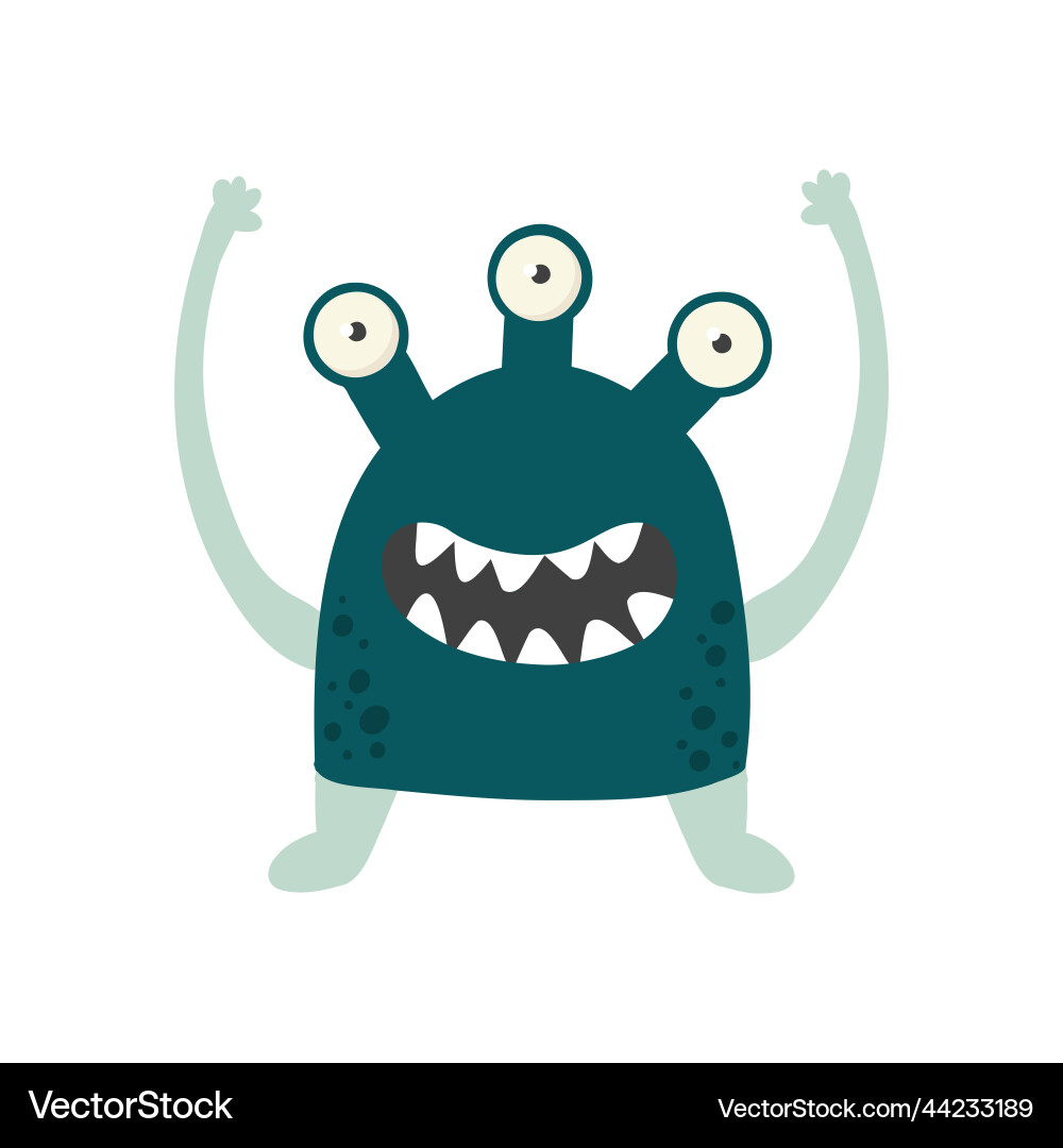Monster print cartoon character design Royalty Free Vector