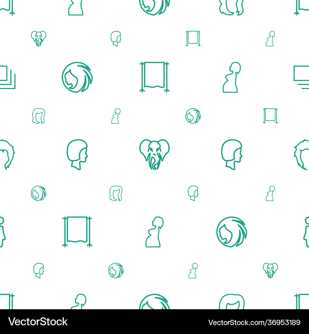 Portrait icons pattern seamless white background Vector Image