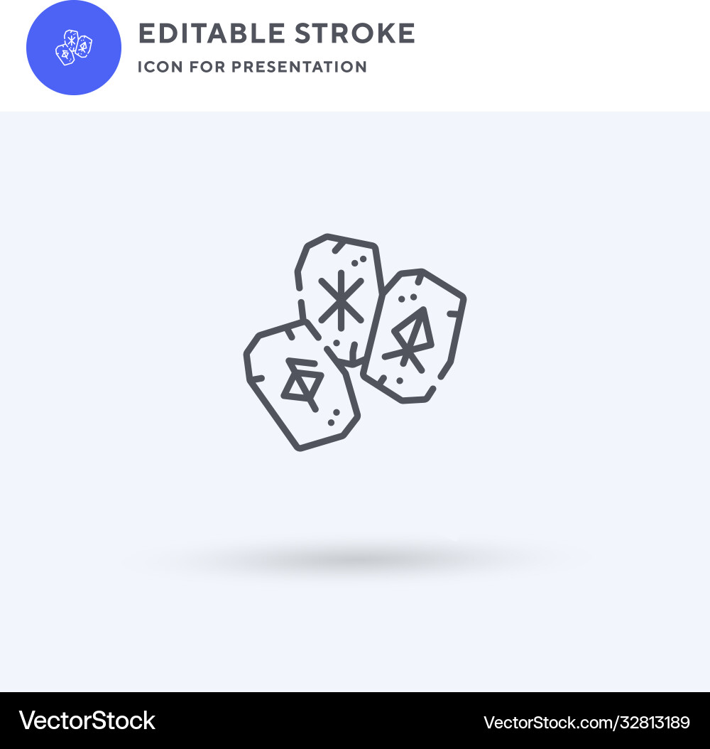 Rune icon filled flat sign solid Royalty Free Vector Image
