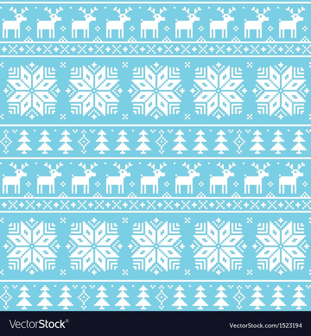 Christmas nordic seamless pattern - deer Vector Image Christmas nordic seamless pattern - deer Vector Image