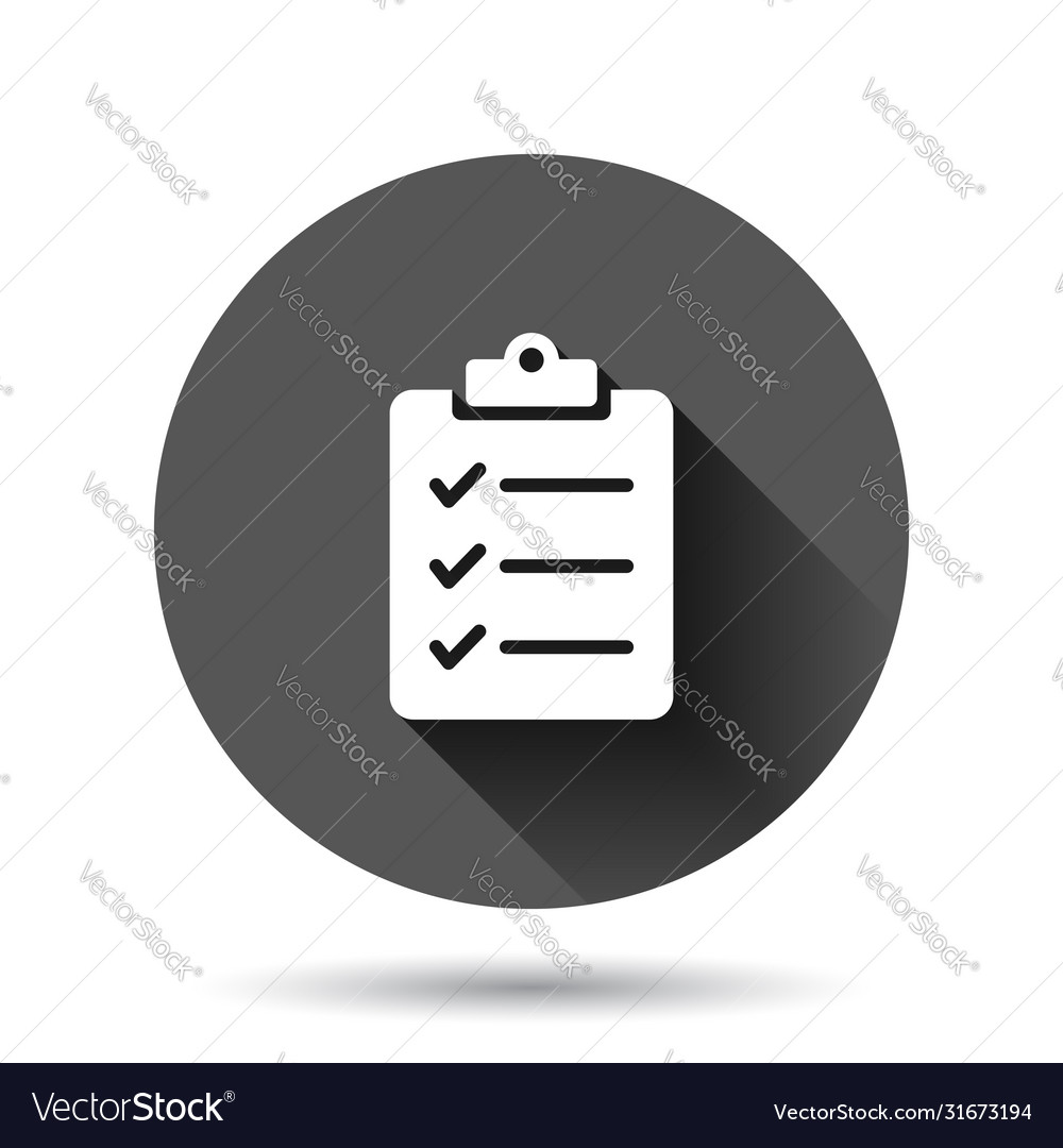 Document checklist icon in flat style report Vector Image