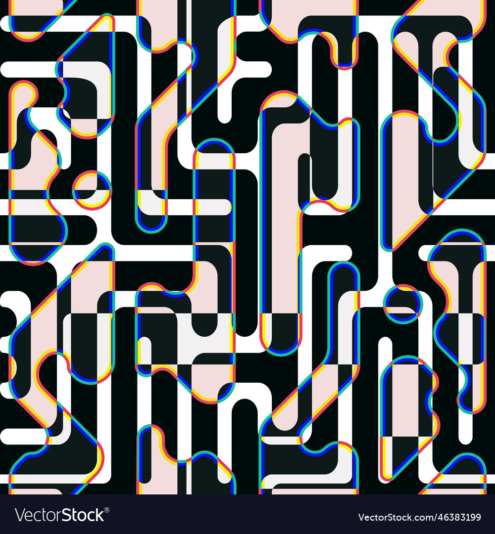Abstract maze geometric seamless pattern Vector Image Abstract maze geometric seamless pattern Vector Image