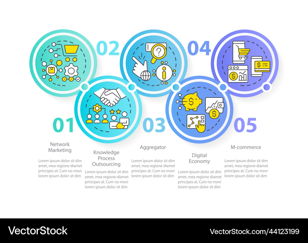 Emerging business trends blue circle infographic Vector Image