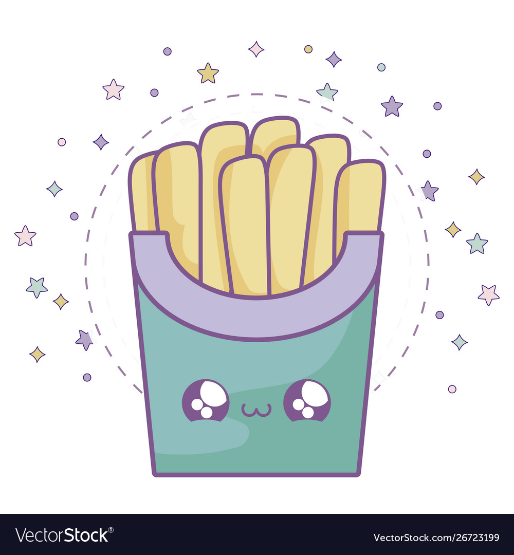 Fresh french fries kawaii style Royalty Free Vector Image