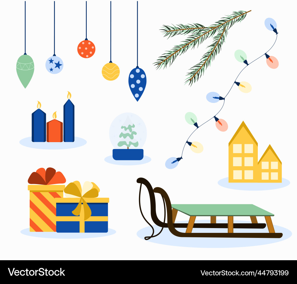 New years set Royalty Free Vector Image - VectorStock