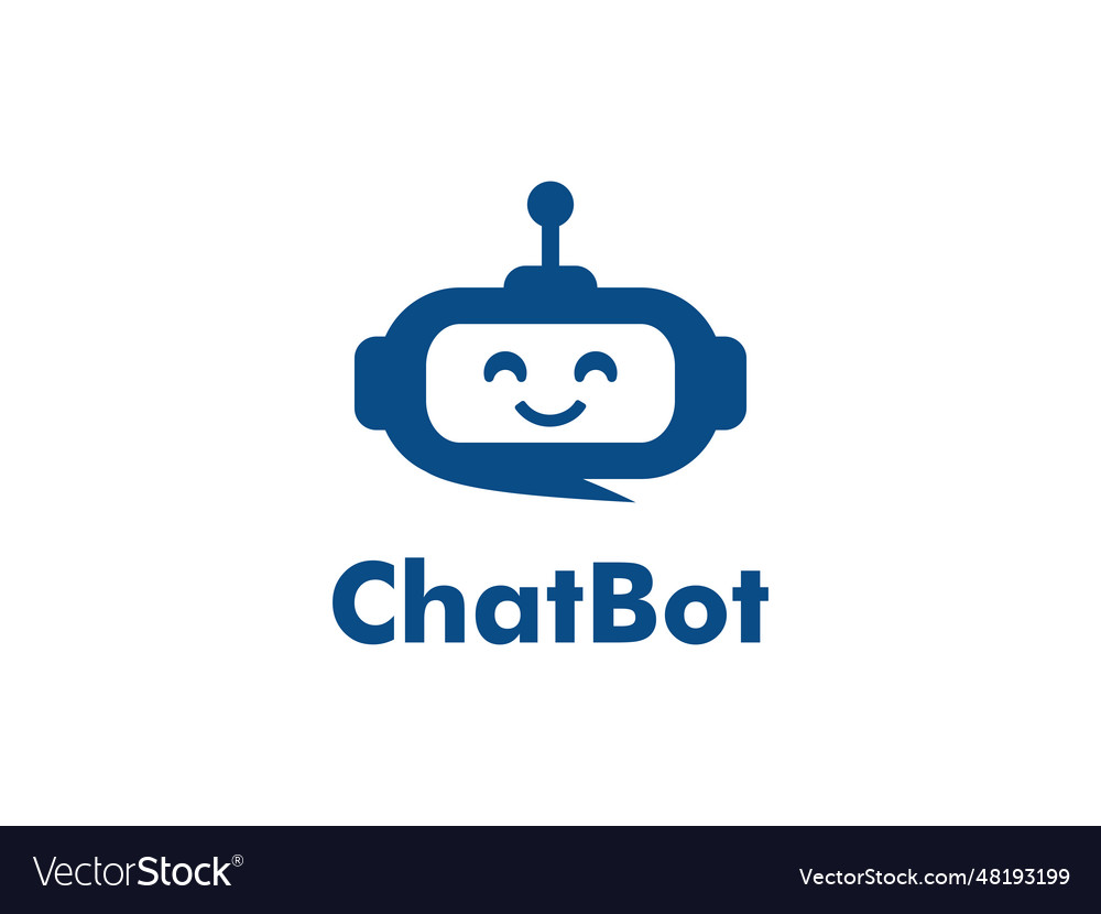 Robot or bot logo modern conversation automatic Vector Image