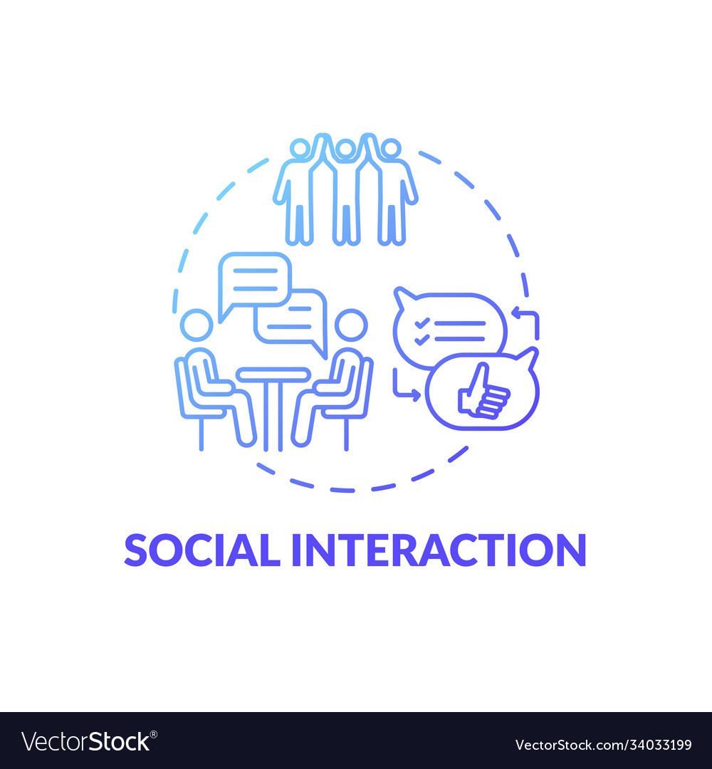 Social interaction blue gradient concept icon Vector Image