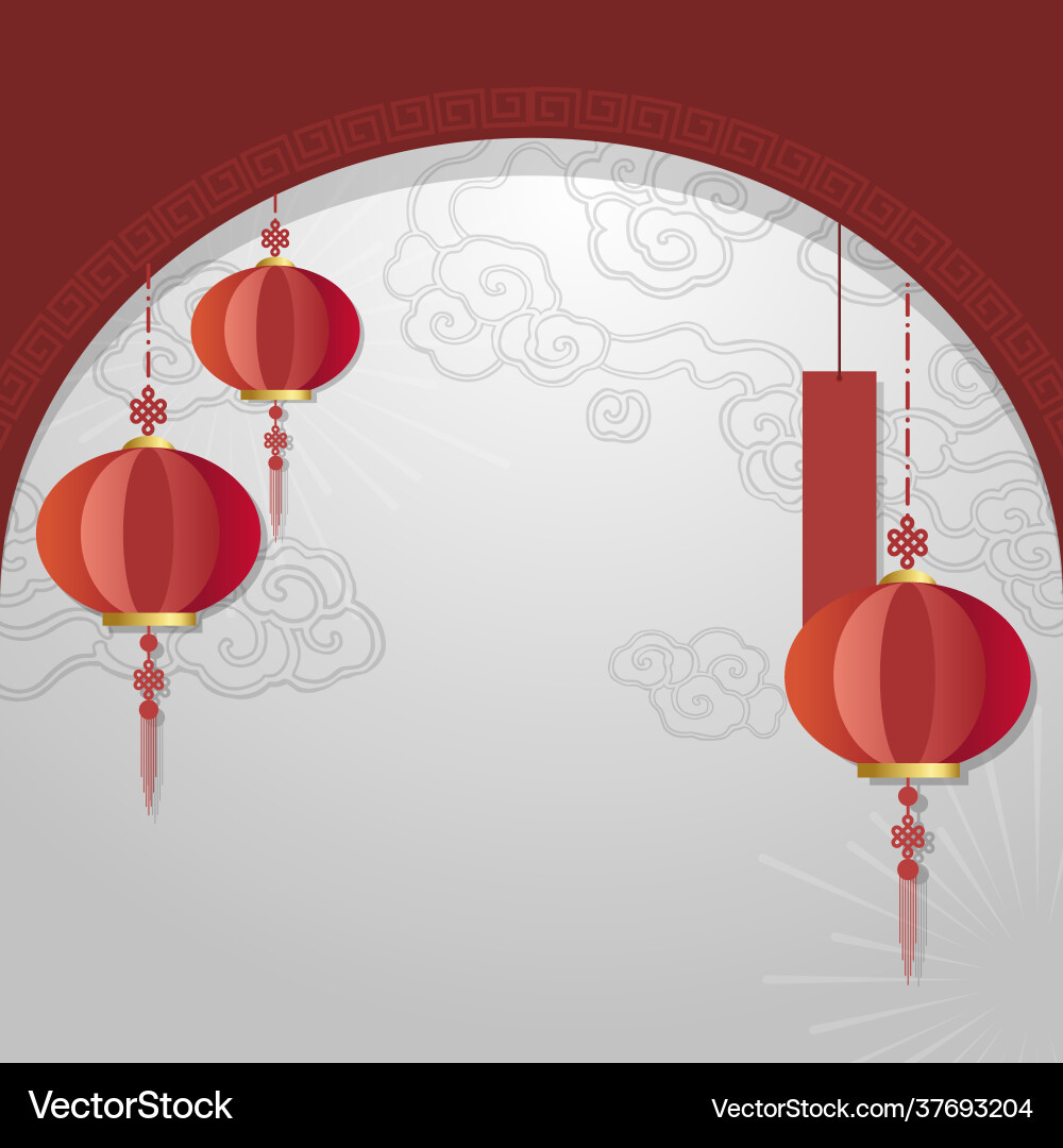 Chinese new year mockup Royalty Free Vector Image