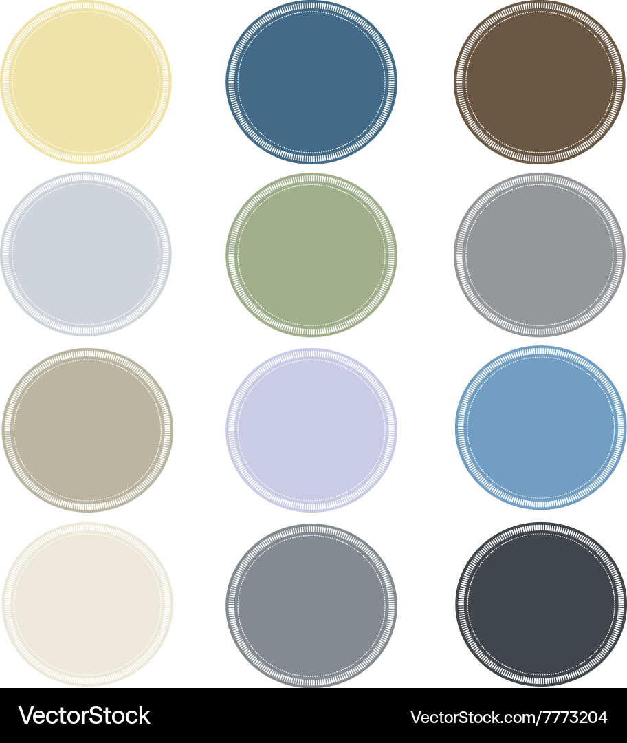 Label frame border circle set Royalty Free Vector Image