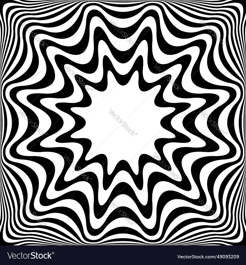 Abstract op art wavy lines pattern Royalty Free Vector Image
