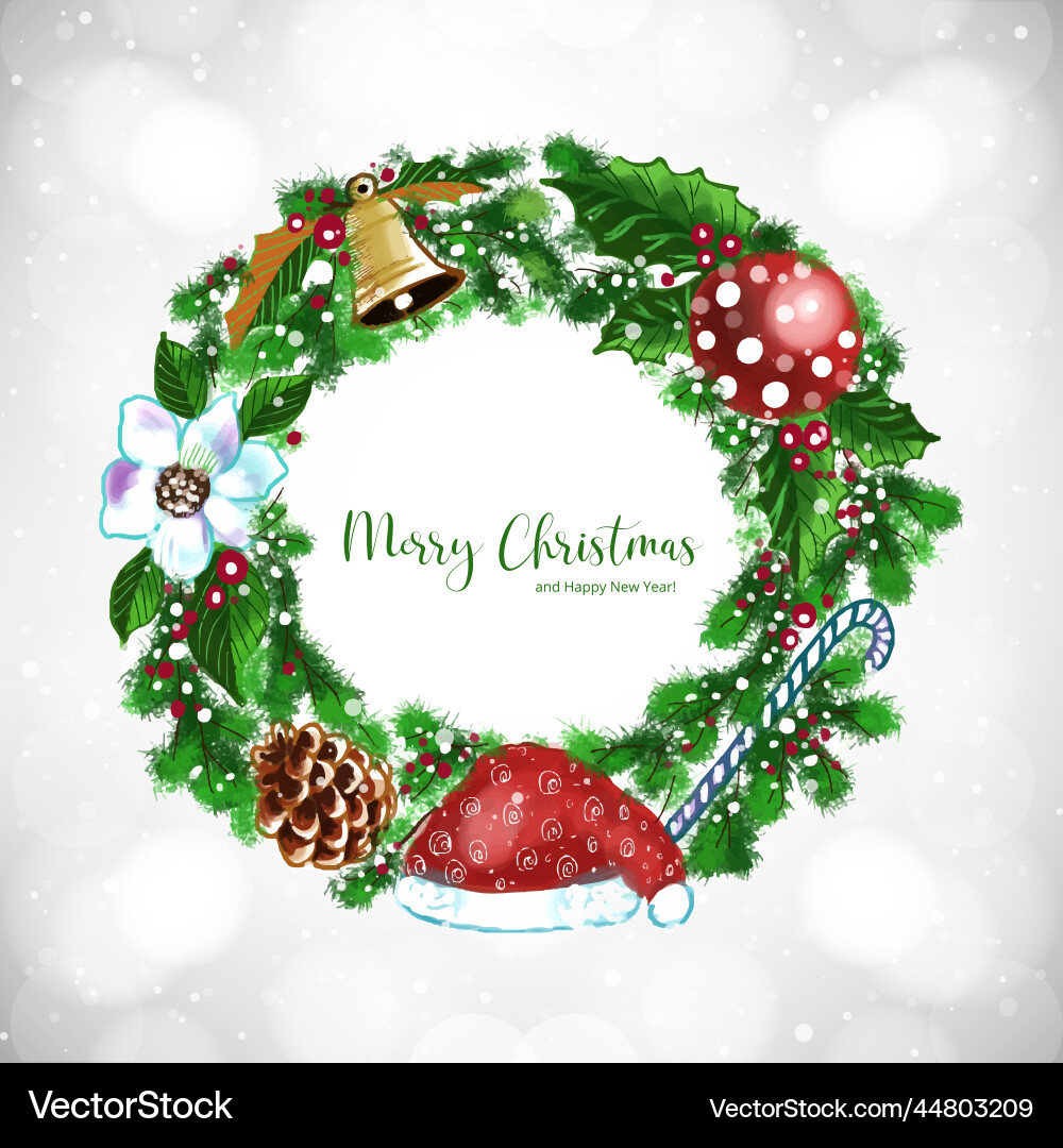 Beautiful artistic christmas circular wreath Vector Image