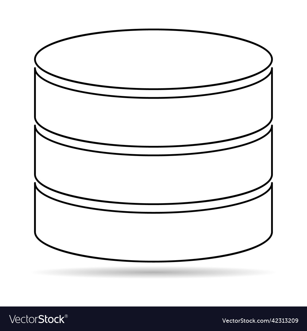 Database storage icon with shadow internet Vector Image