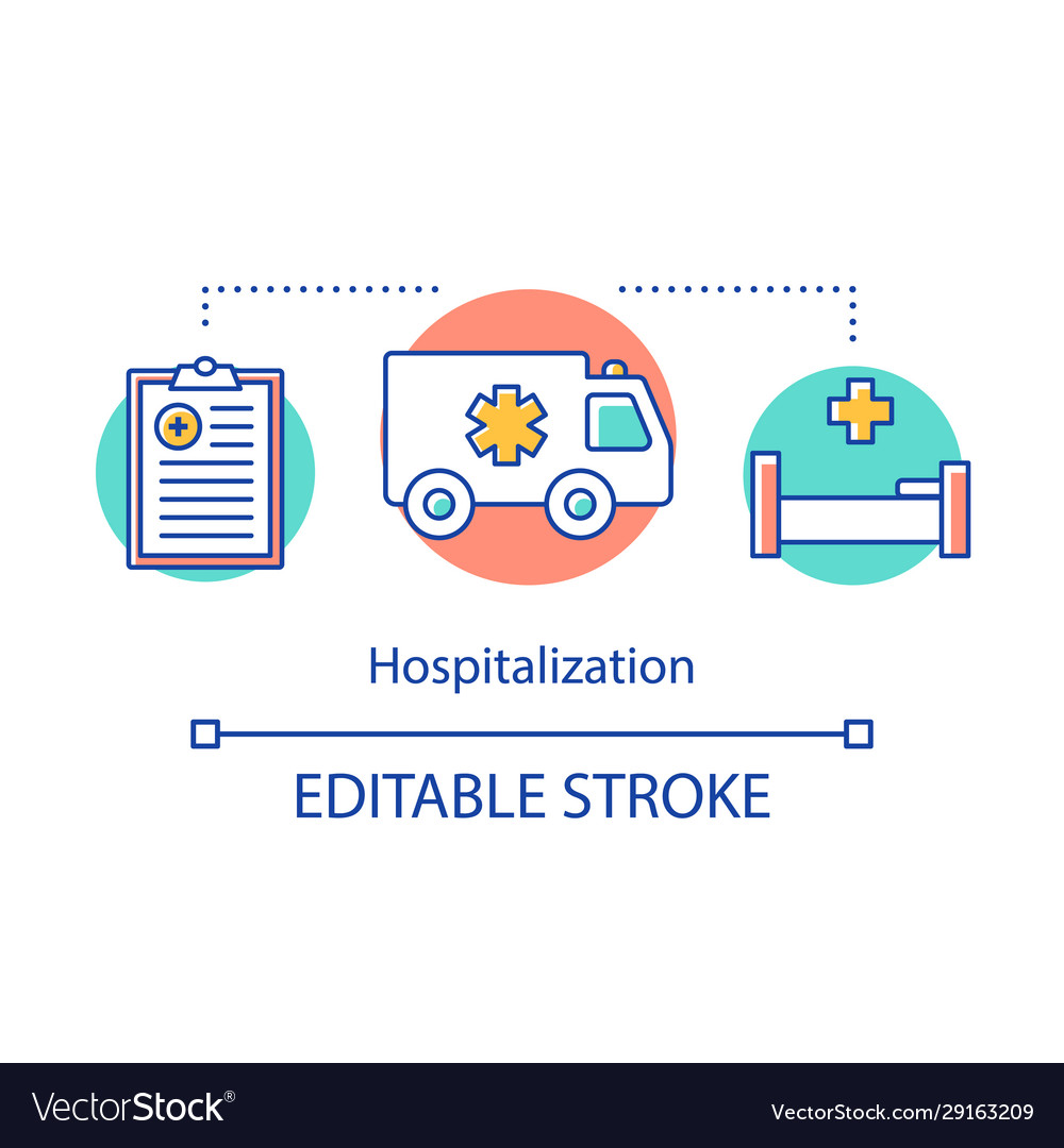 Hospitalization concept icon admission Royalty Free Vector Hospitalization concept icon admission Royalty Free Vector
