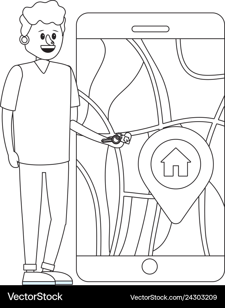 Real estate man cartoon Royalty Free Vector Image