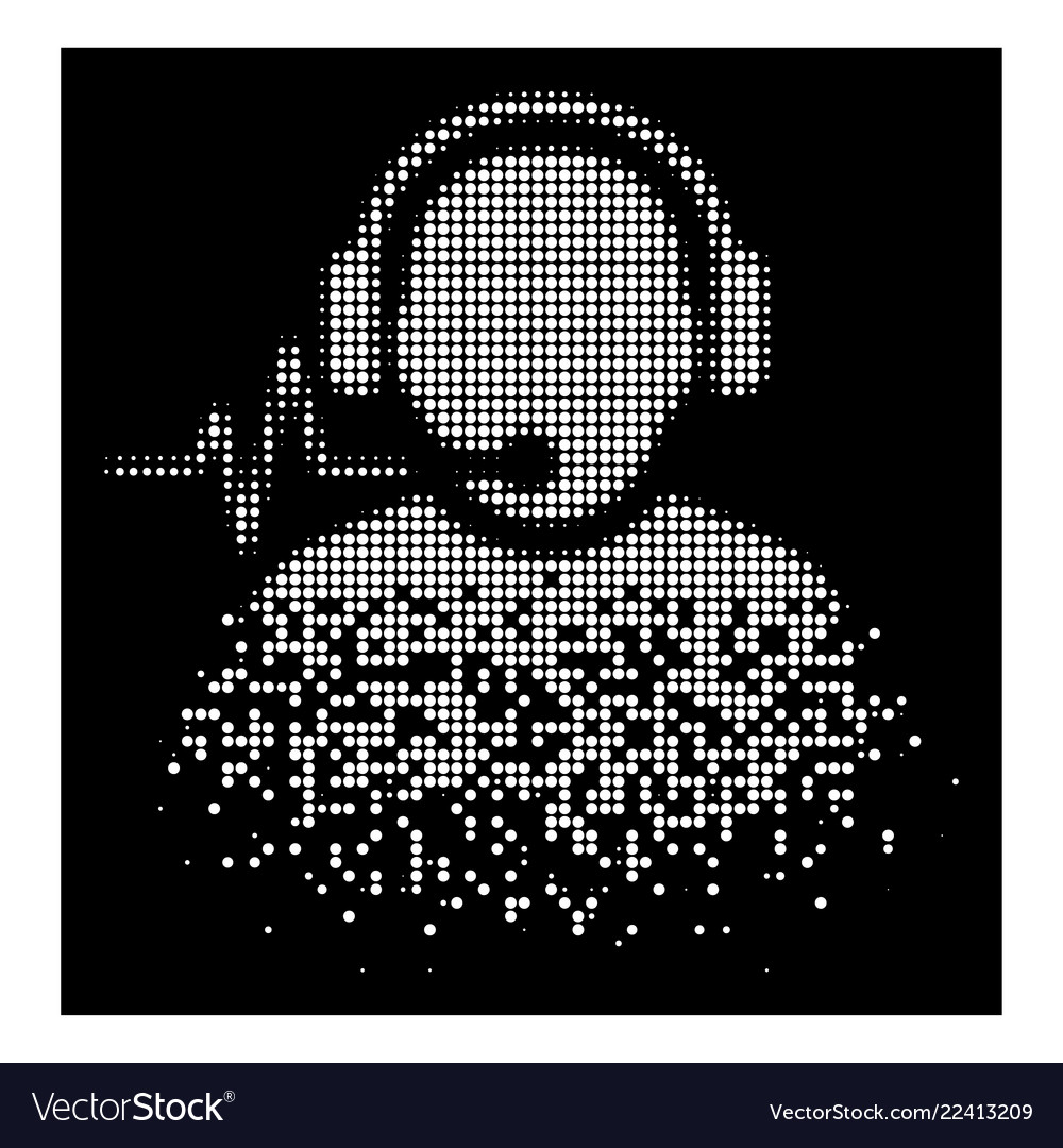 White dust pixel halftone operator signal icon Vector Image White dust pixel halftone operator signal icon Vector Image