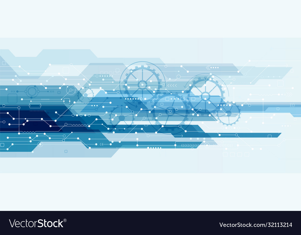 Abstract lines and dots connect tech background Vector Image