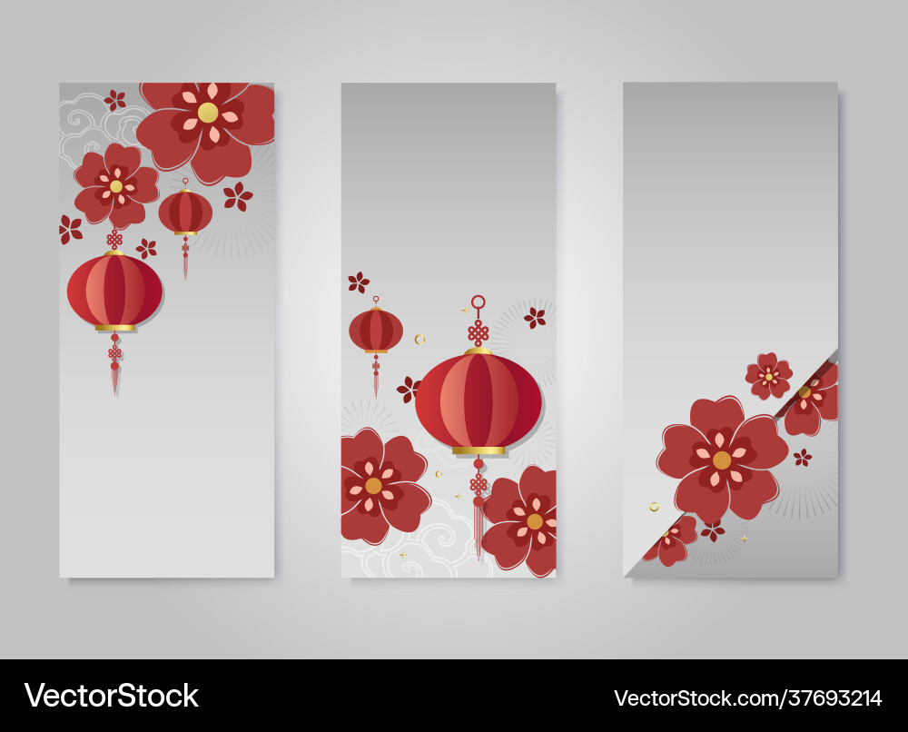 Chinese new year mockup collection Royalty Free Vector Image