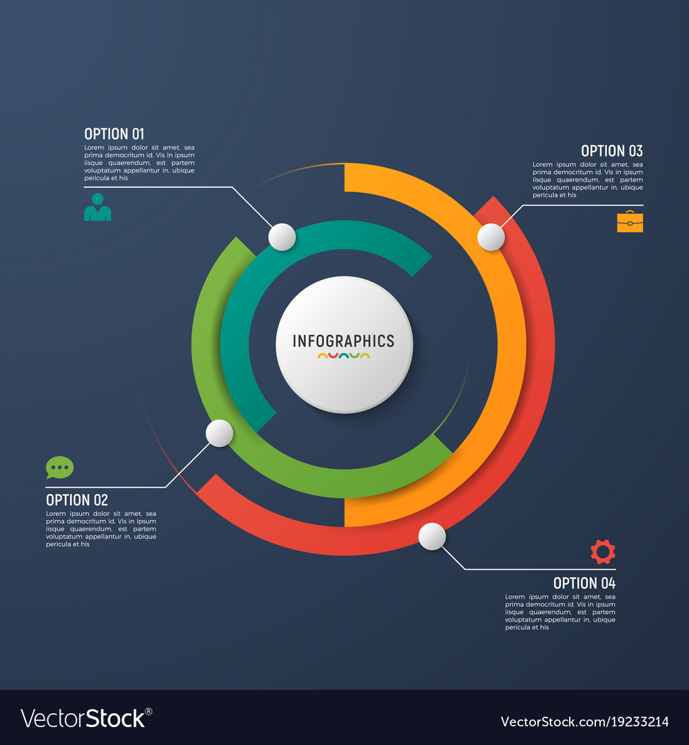 Circle chart infographic template for data Vector Image