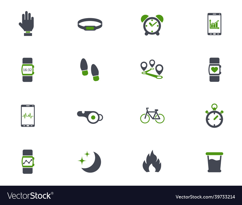 Monitoring apps icon set Royalty Free Vector Image