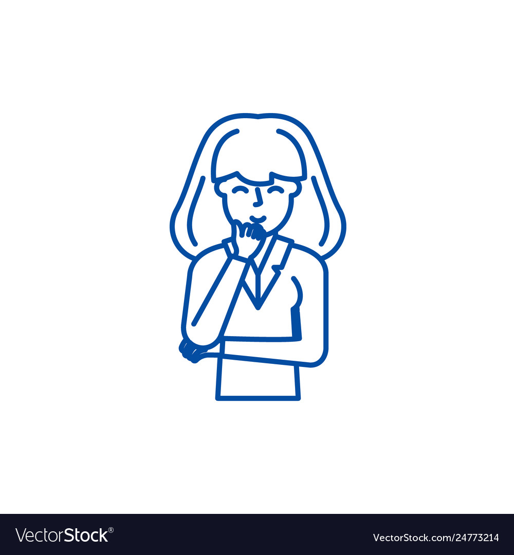 Perplexity line icon concept flat Royalty Free Vector Image