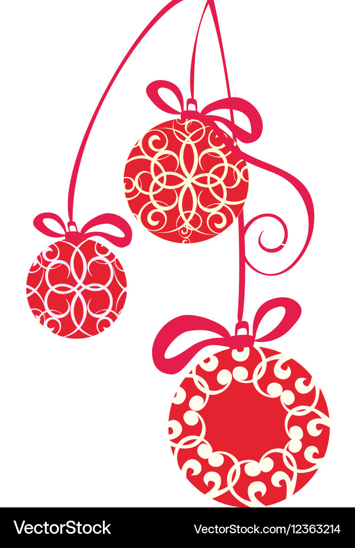 Red christmas balls Royalty Free Vector Image - VectorStock
